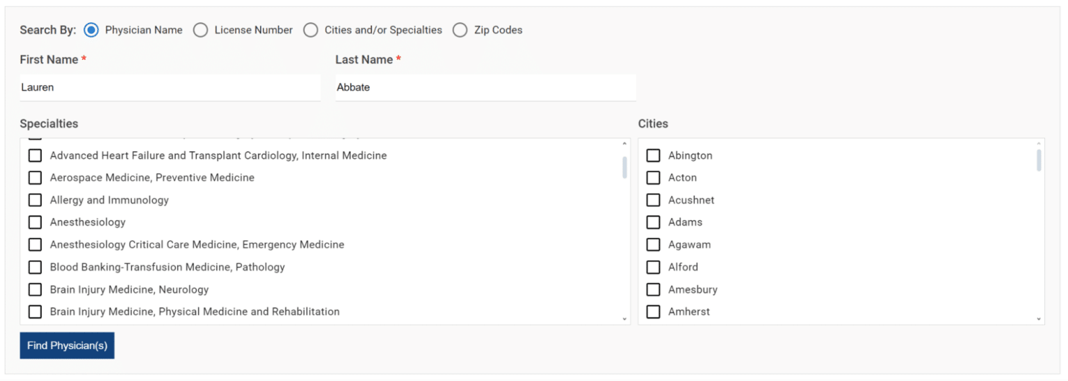 How to Use the MA Medical License Verification Tool | Physicians Thrive